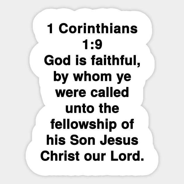 1 Corinthians 1 9 King James Version Kjv Bible Verse Typography 1